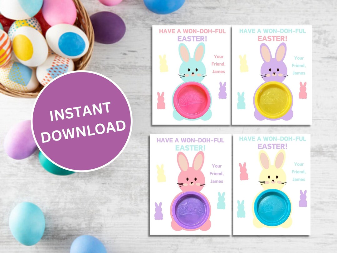 Easter Bunny Play Doh Cards | Easter Playdoh | Printable Kids Activity ...