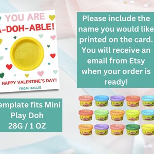 CUSTOM Valentine's Day Play Doh Cards | Digital Valentine Playdoh Card ...