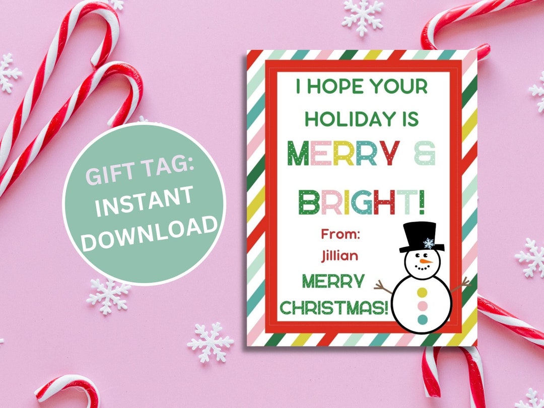 Holiday Gift Tag Teacher Christmas Gift Tag Class Gift Tag Holiday Gift ...