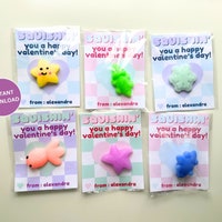Squishy Valentine Classroom Exchange Card, Hugs and Squishes Tag ...