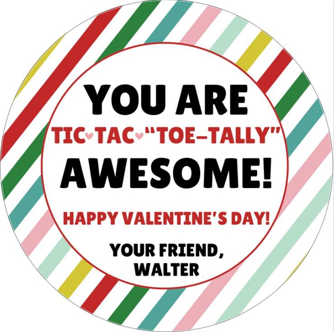 Tic Tac Toe Valentines Stickers Only Tic Tac Toe Valentine You Are TIC ...