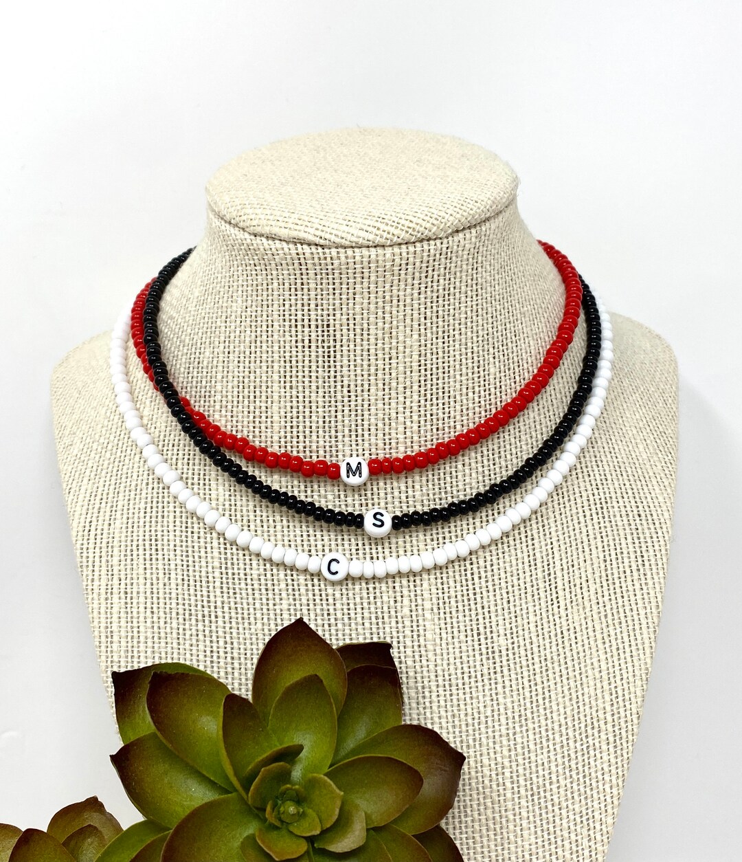 Initial Seed Bead Choker Custom Choker Bead Choker With Initial ...