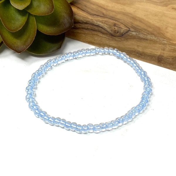 Light Blue Bead Bracelet - Etsy