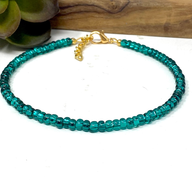 Teal and Blue Bead Necklace - Etsy