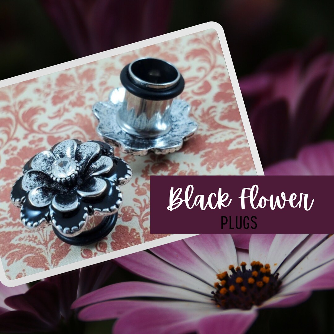 The Steel Cut Flower Pair, Gauge & Plug Earrings, Stretched Ears ...