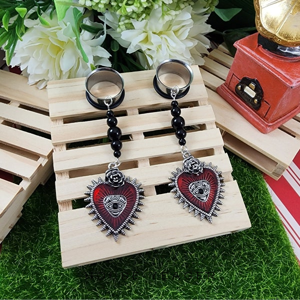 Heart Ear Tunnels - Etsy