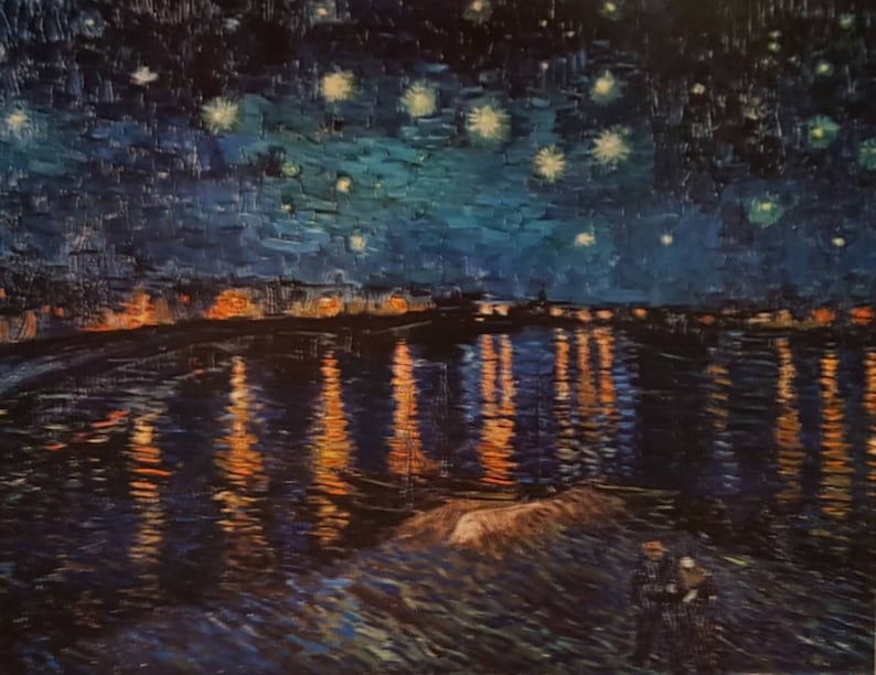Vincent Van Gogh Starlight Over the Rhone 1888 Vintage Lithograph ...