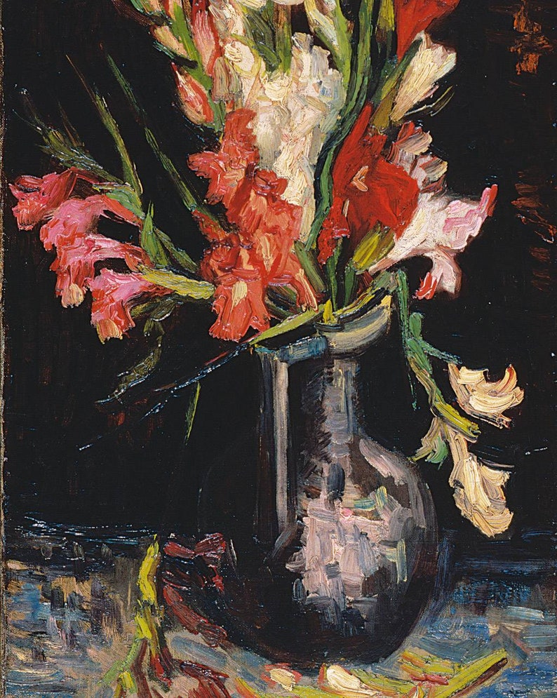 Vincent Van Gogh Vase With Red Gladioli 1838 Vintage Lithograph - Etsy