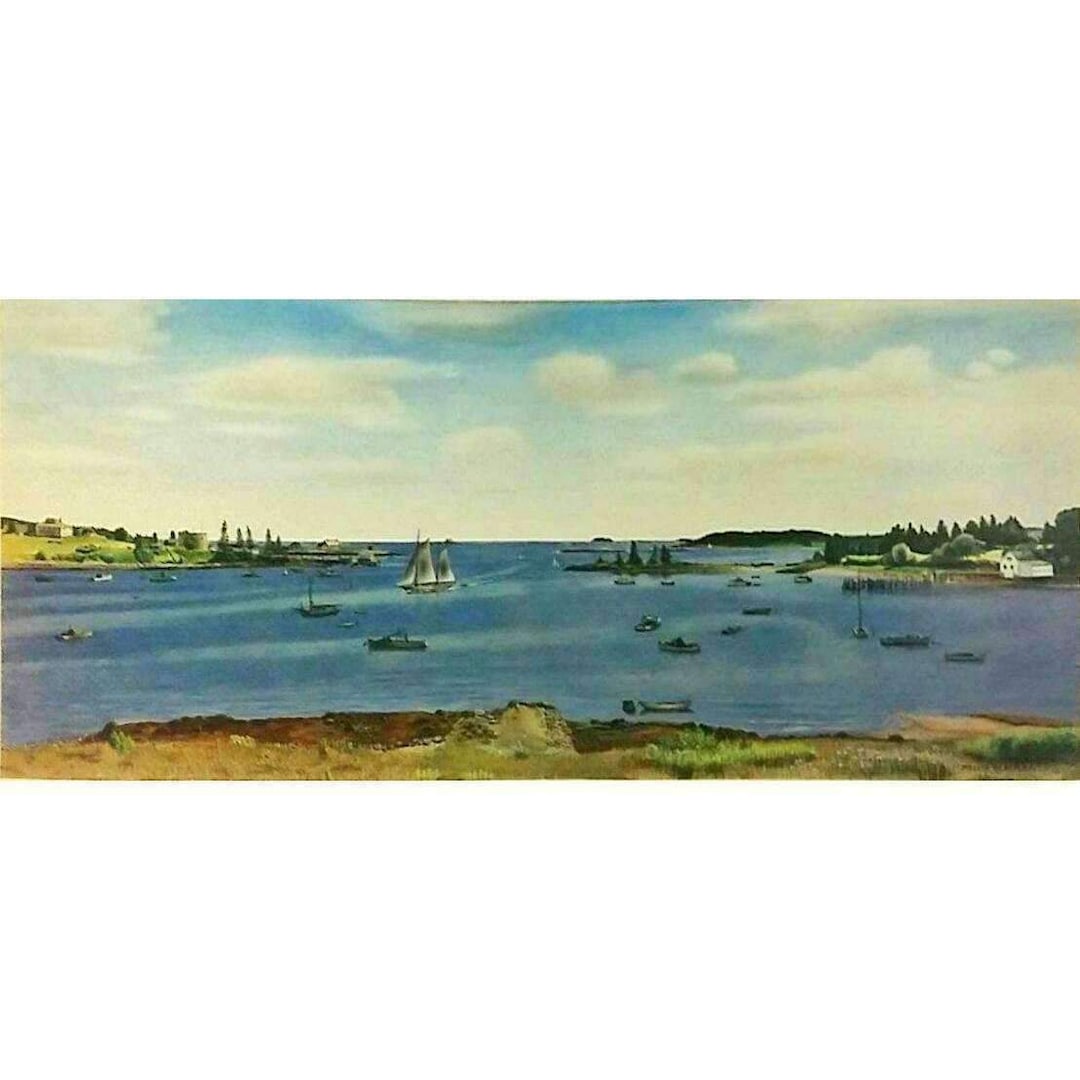 Malvin Marr Albright Peaceful Harbor 1948 Original Lithograph - Etsy ...