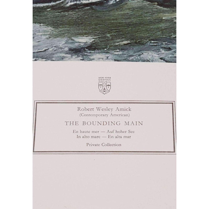 Robert Amick the Bounding Main 1940 Original Lithograph - Etsy