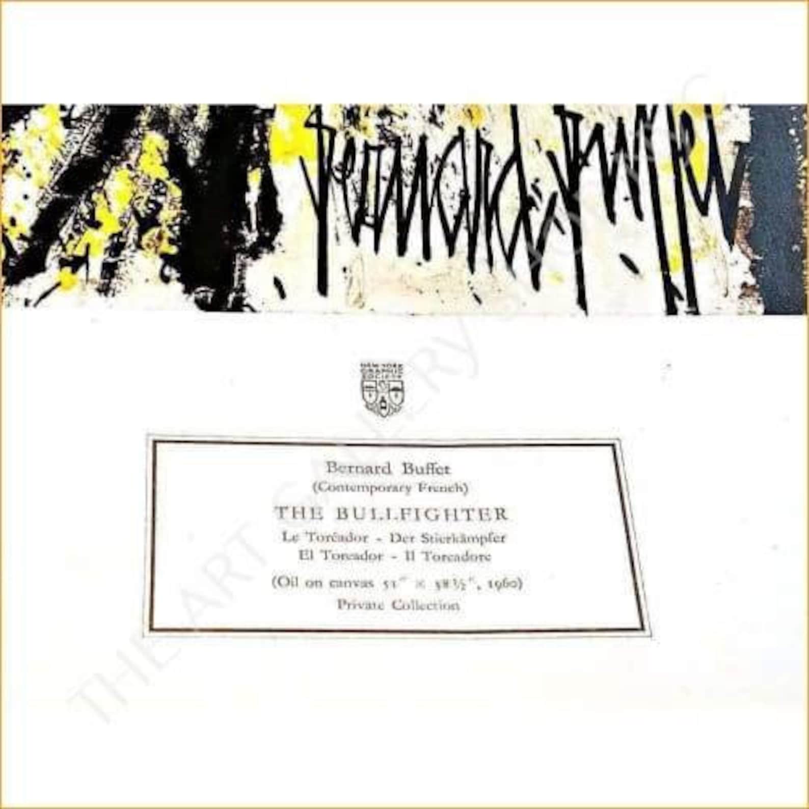 Bernard Buffet Bullfighter 1960 Original Lithograph - Etsy