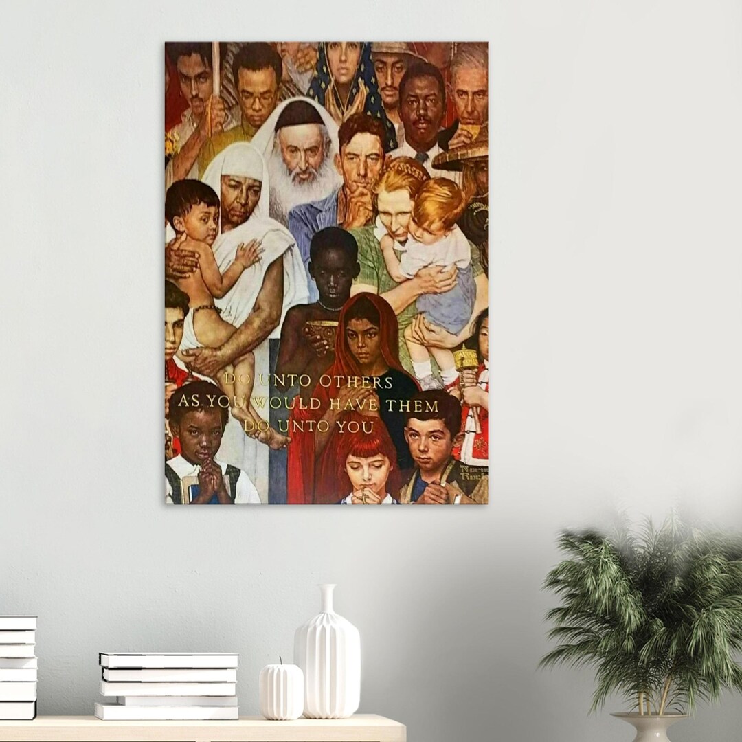 Norman Rockwell Golden Rule – Classic Americana Wall Art, Museum-style ...