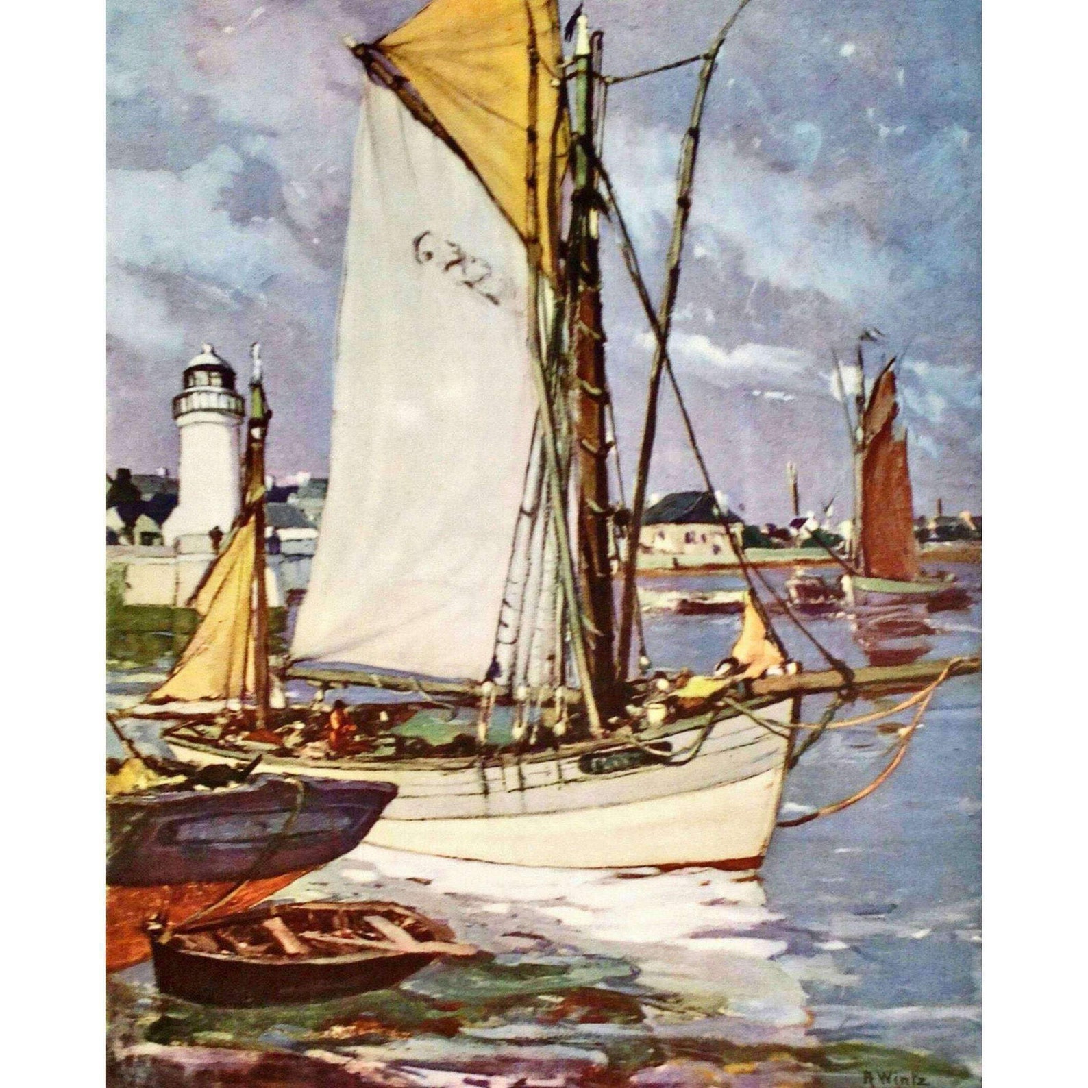 Raymond Wintz Fishing Boats 1944-1945 Original Lithograph - Etsy