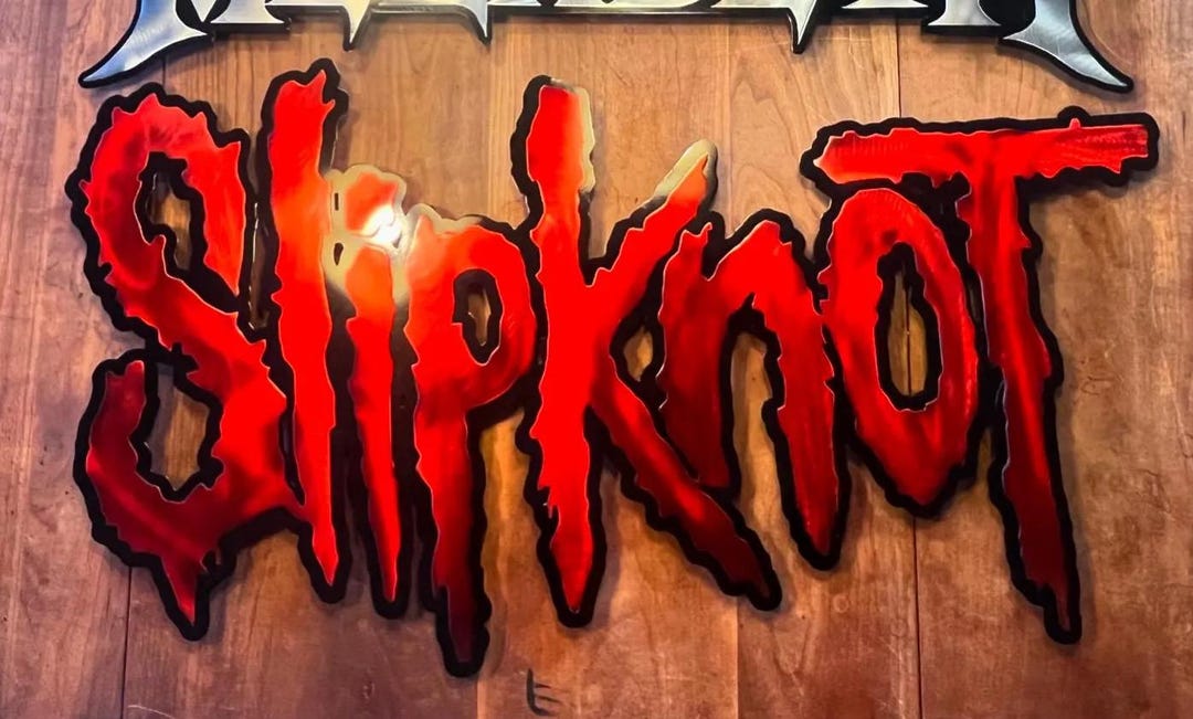 Slipknot Metal Sign, Heavy Metal, Ornate, Handmade, Hand Painted, Metal ...