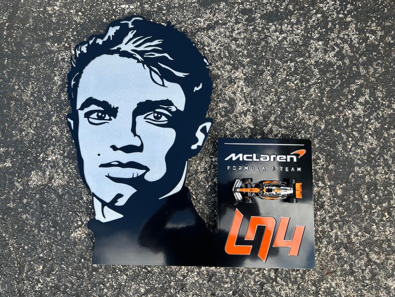 Lando Norris F1 Mclaren Tribute Sign Handmade in WI Metallschild Formel ...