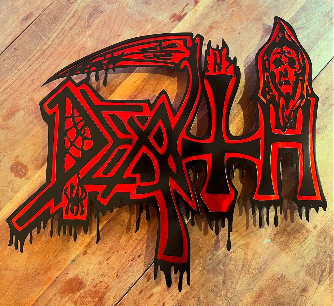 DEATH Retro Tribute Sign! Retro Logo, Death the Band, Metal Art Sign ...