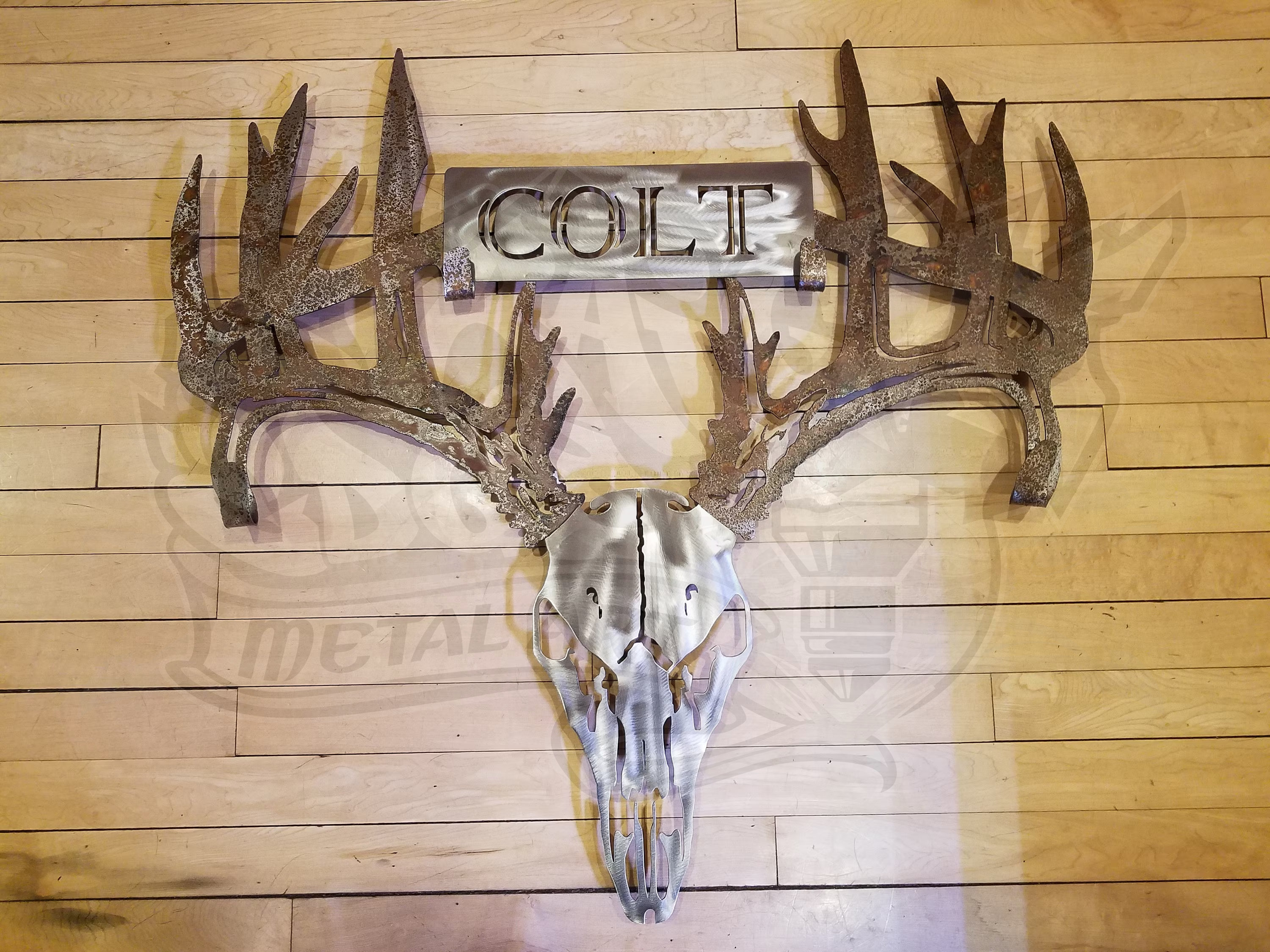 Deer Skull Rifle or Shotgun Rack, Custom Name or Logo Integration ...