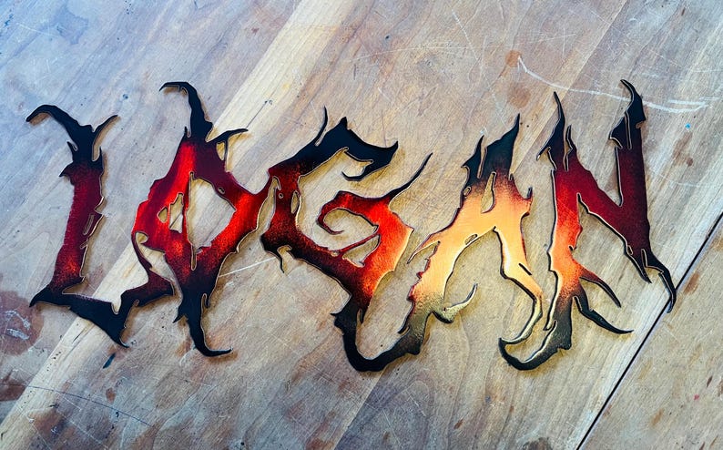 Your Name in a Death Metal Font - Metal Art Sign , Heavy Metal, Thrash ...