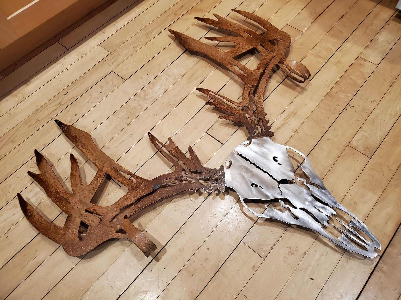 Deer Skull Rifle or Shotgun Rack Custom Name or Logo - Etsy