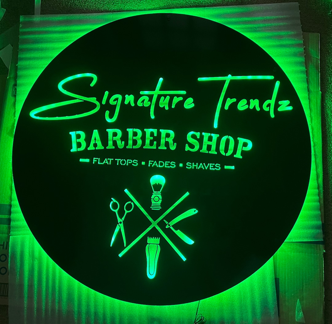 Custom LED Backlit Metal Sign: Multi-color Business Logo, Garage ...