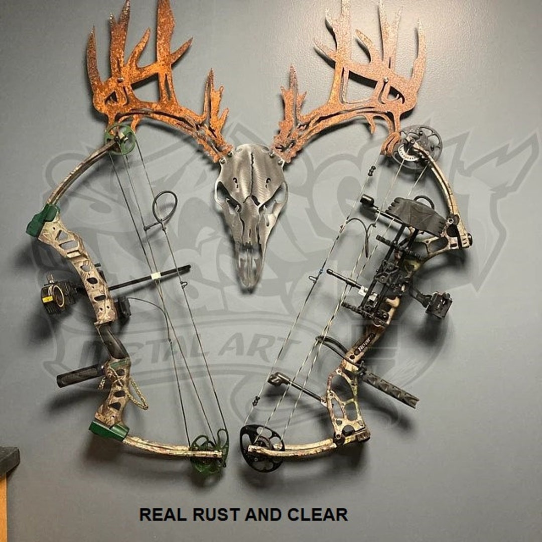 Metal Deer Skull Bow Holder Rack Single: Handmade Archery Display - Etsy