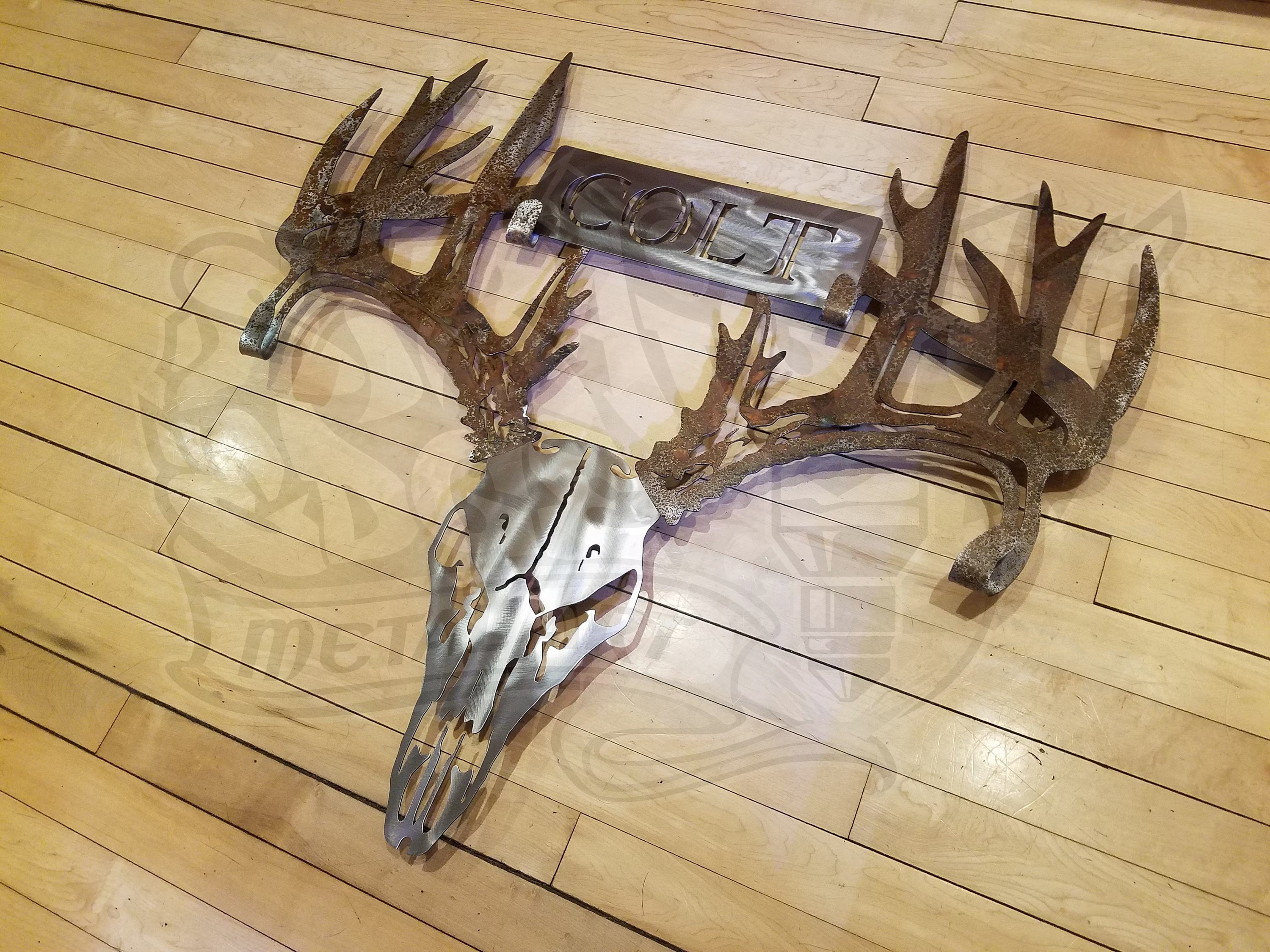 Metal Deer Skull Rifle Rack, Shotgun Mount, Custom Gun Mount, Hunting ...