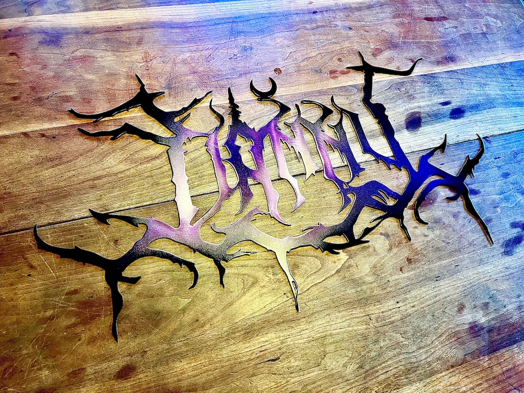 Your Name in a Death Metal Font Metal Art Sign , Heavy Metal, Thrash ...