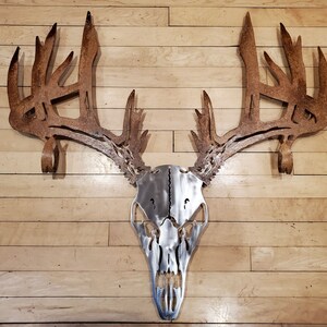 Deer Skull Rifle or Shotgun Rack Custom name or logo | Etsy