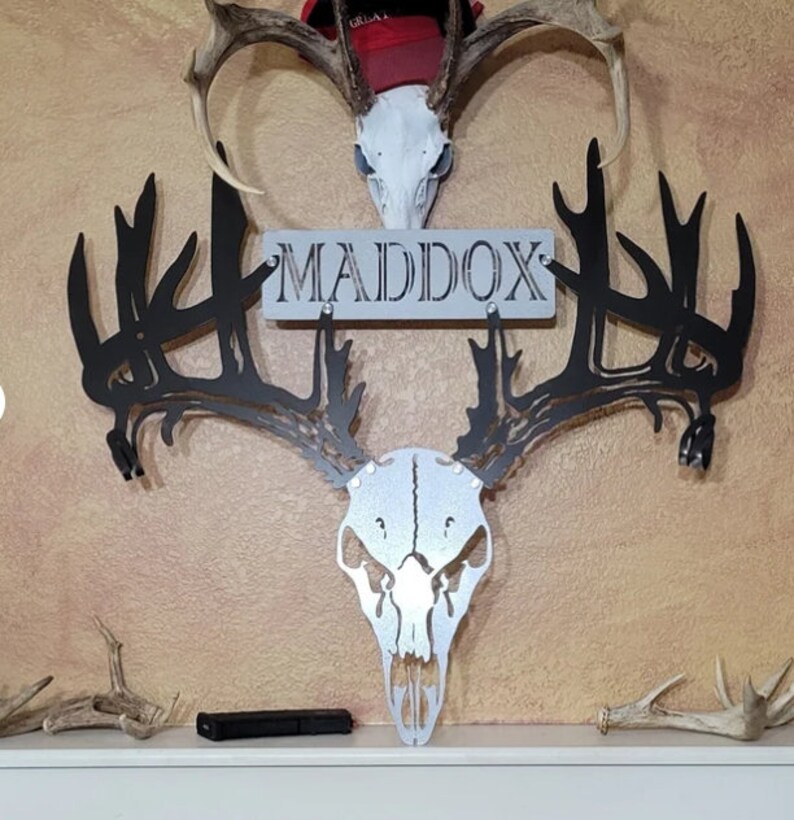 Metal Deer Skull Bow Rack With Custom Name Plate or Logo - Etsy