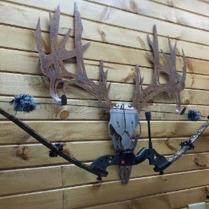Metal Deer Skull Bow Rack With Custom Name Plate or Logo - Etsy
