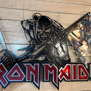Iron Maiden Inspired Handmade and Hand Painted Metal Sign, Union Jack ...