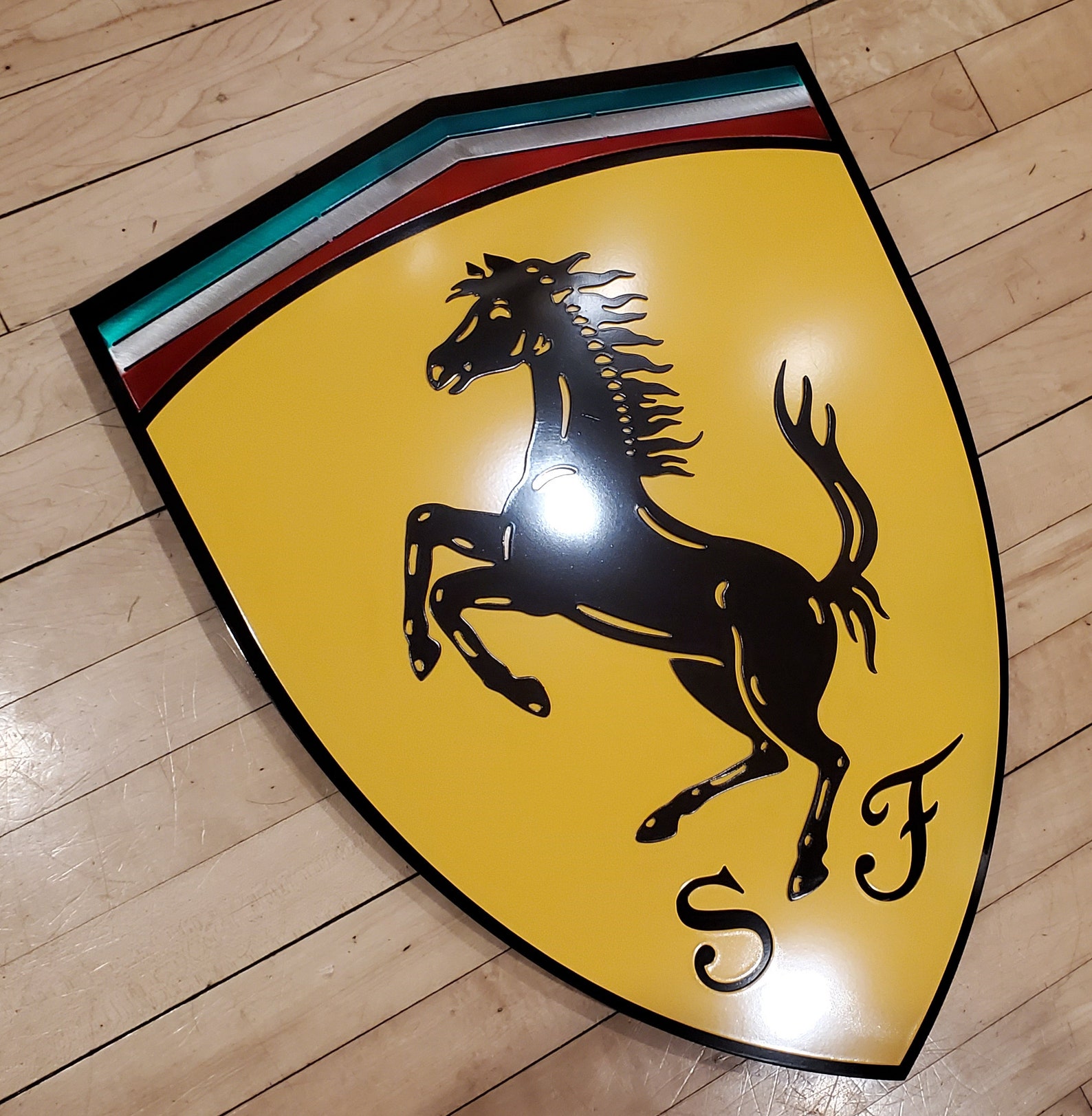 Ferrari Sign Triple Layer 2' METAL Sign Logo Display | Etsy