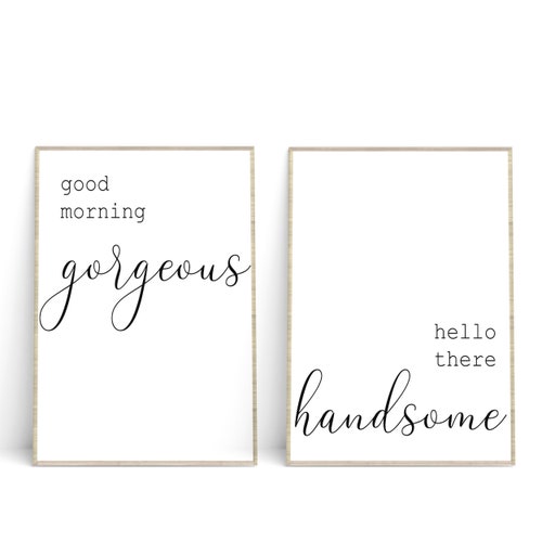 Good Morning Gorgeous Hello There Handsome SVG Bundle - Etsy