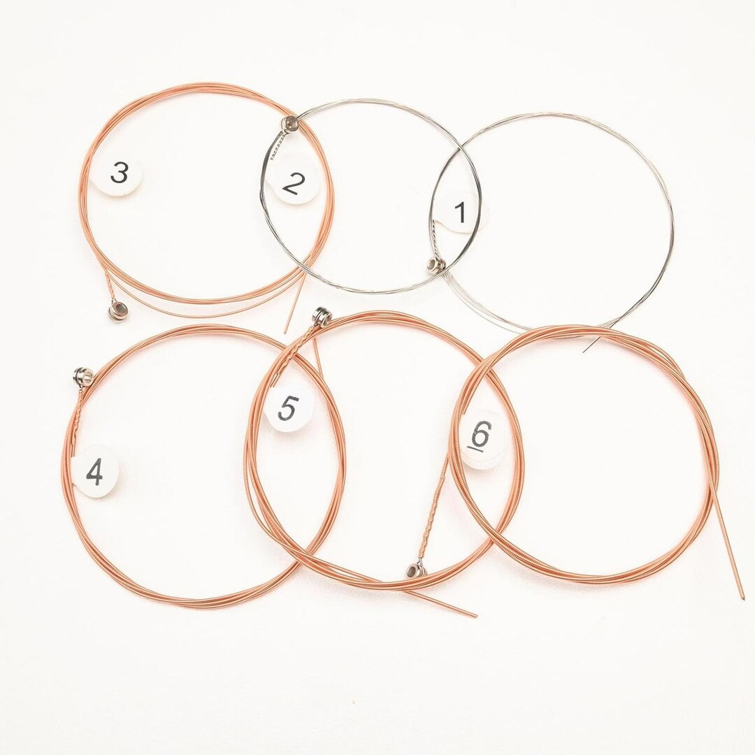 Acoustic Guitar Strings Set 6 Piece Red Copper 10 50 Gauge Replacement ...