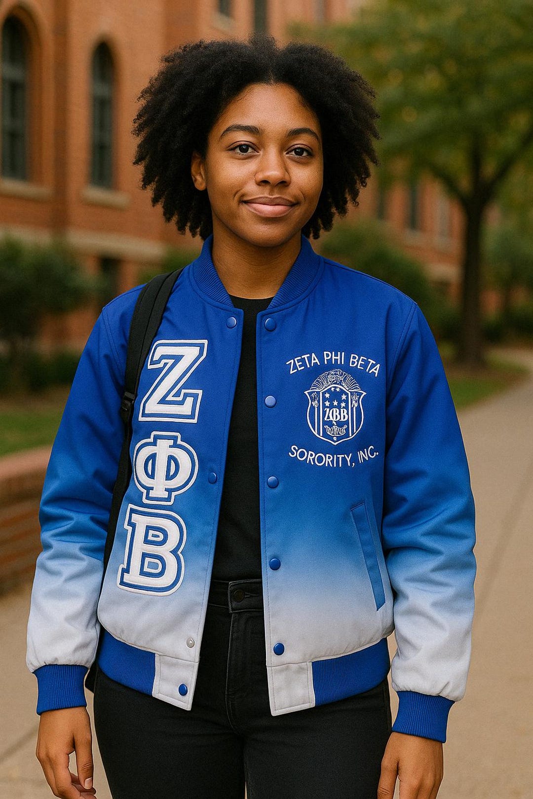 Zeta Phi Beta Satin Bomber Jacket – Custom Greek Sorority Embroidered ...