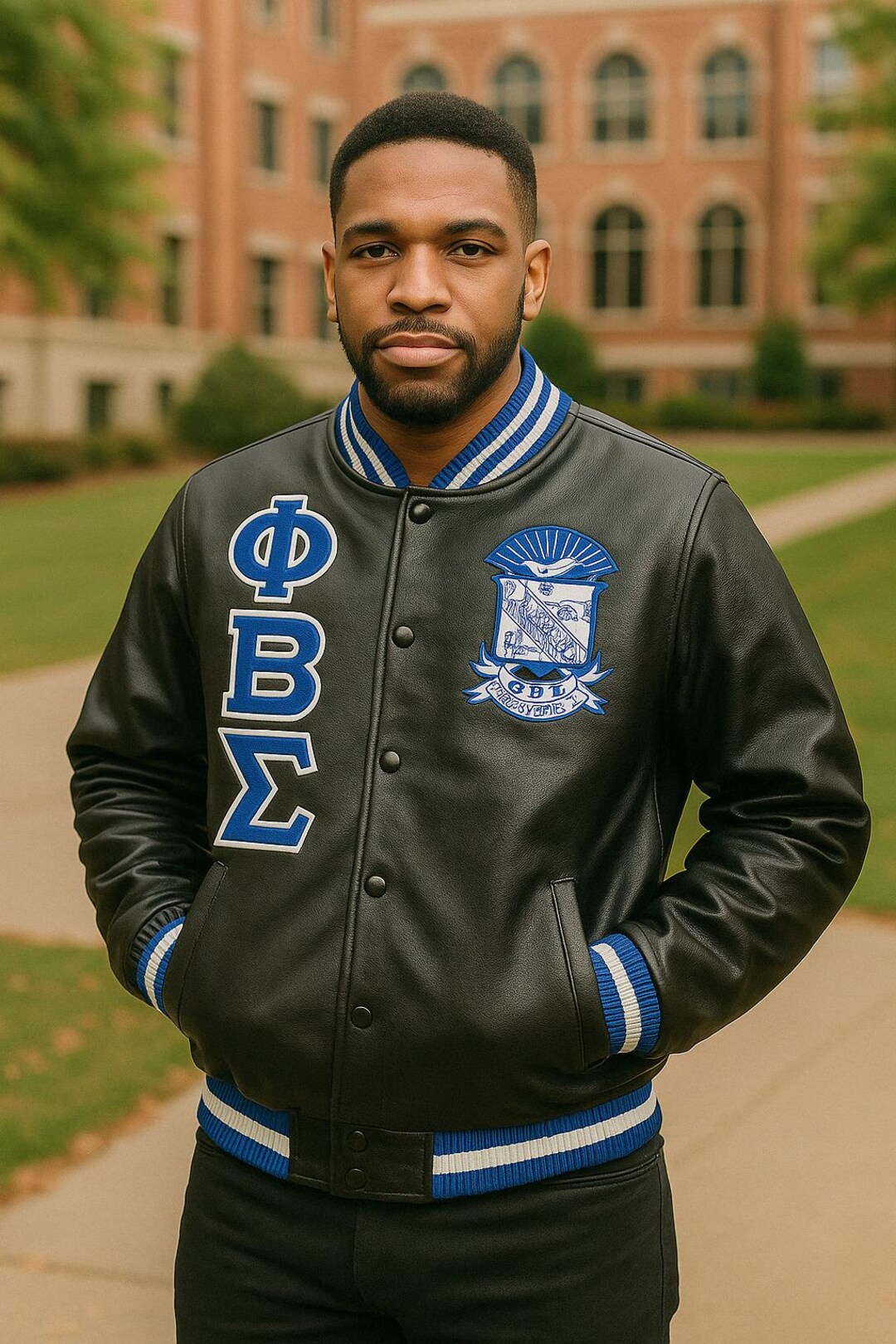 Custom Phi Beta Sigma Leather Varsity Jacket Made to Order Fraternity ...
