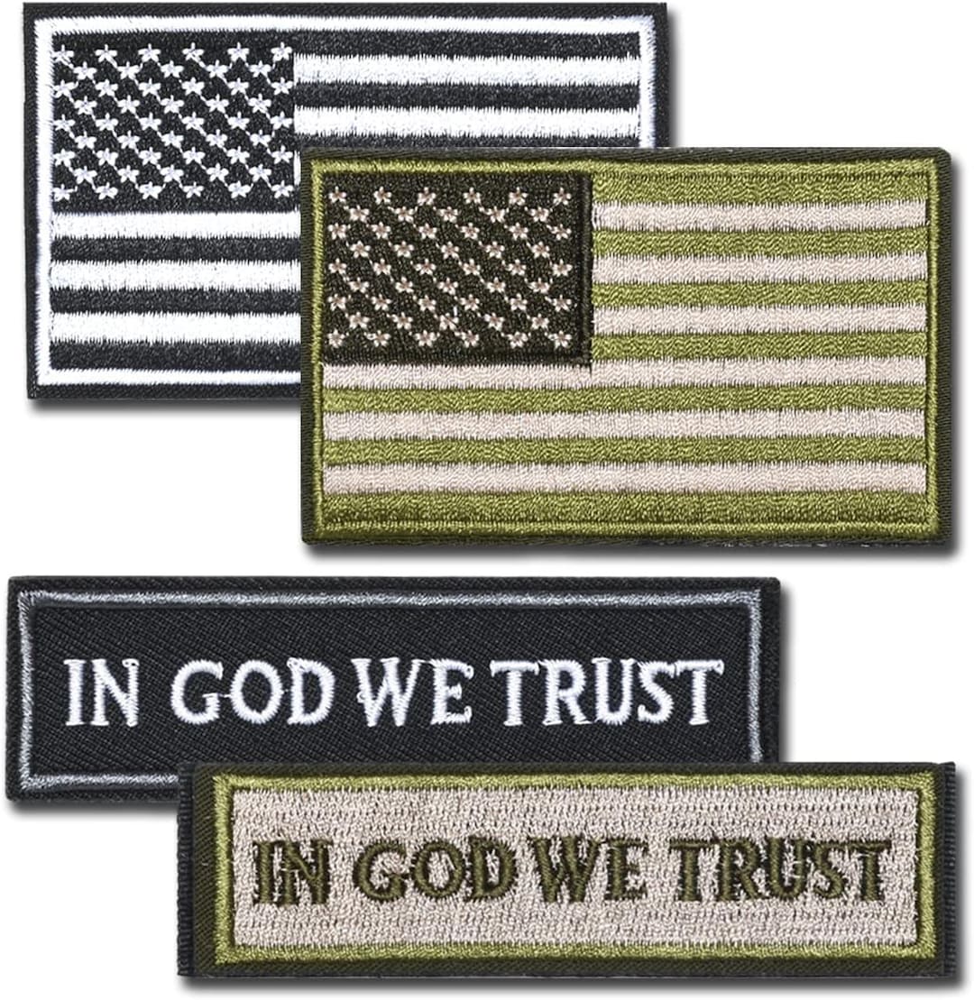 4PCS in God We Trust Patches Set, Tactical Morale Patches Hook and Loop ...