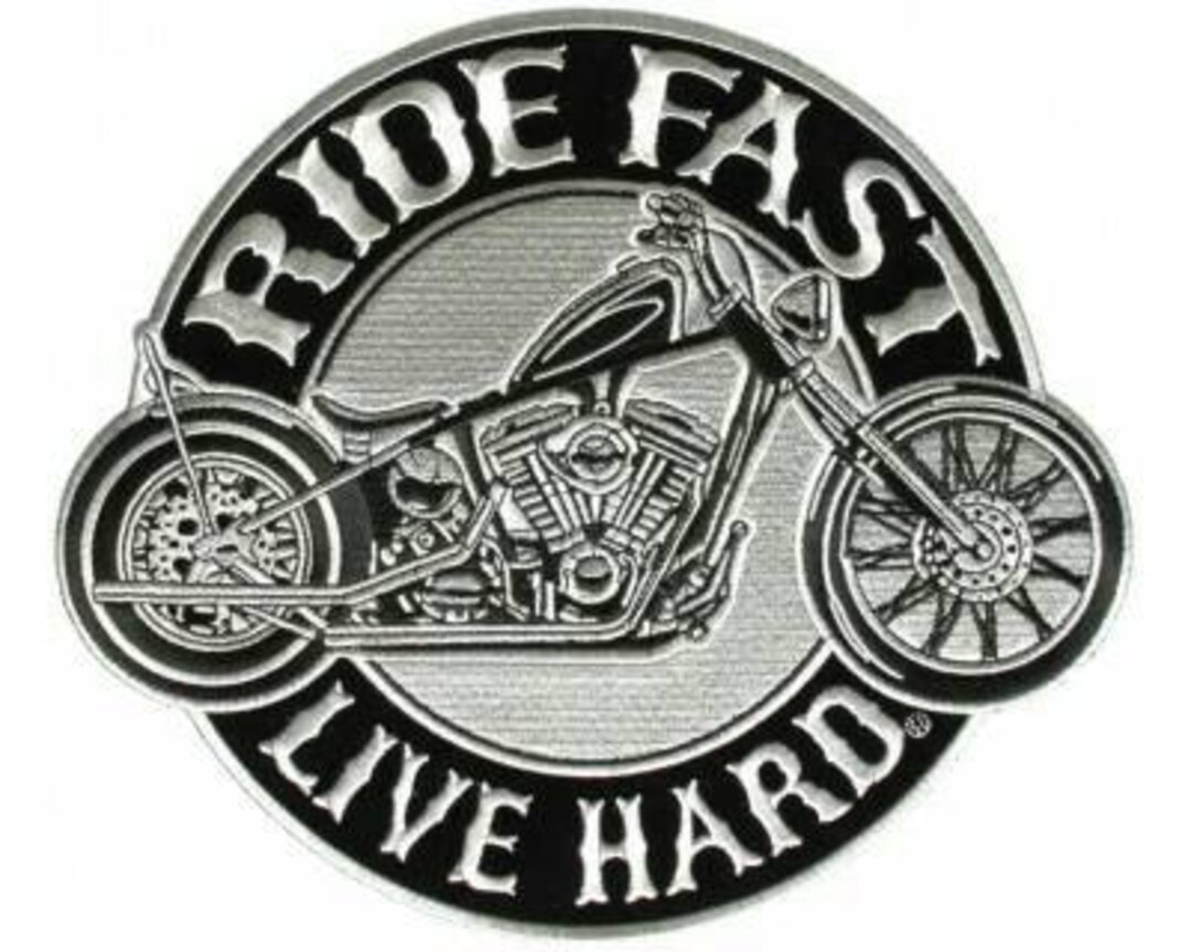 Ride Fast Live Hard Large Back Patch for Motorcycle Biker Vest Jacket ...