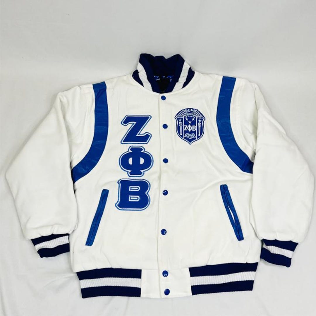 Zeta Phi Beta Sorority Varsity Jacket – Custom White Letterman for ...