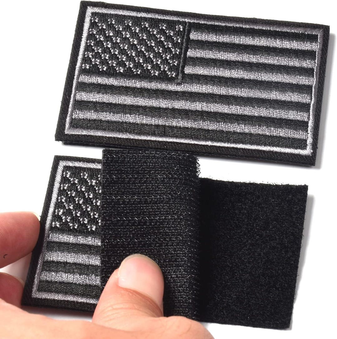 2PCS American Flag Patches, Hook & Loop Tactical Morale Patch Full Embroidery Military Patch for ...