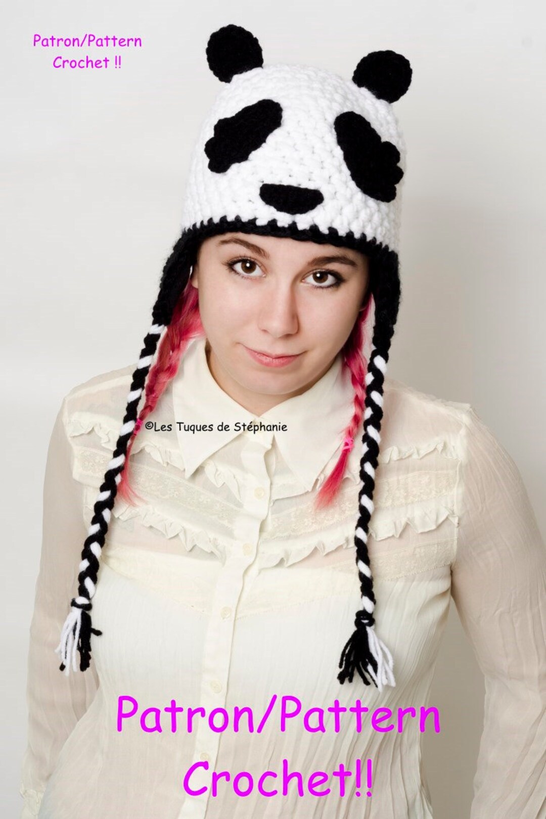 Crochet PATTERN Panda Hat, Earflap Hat Crochet Pattern, Animal Hat ...