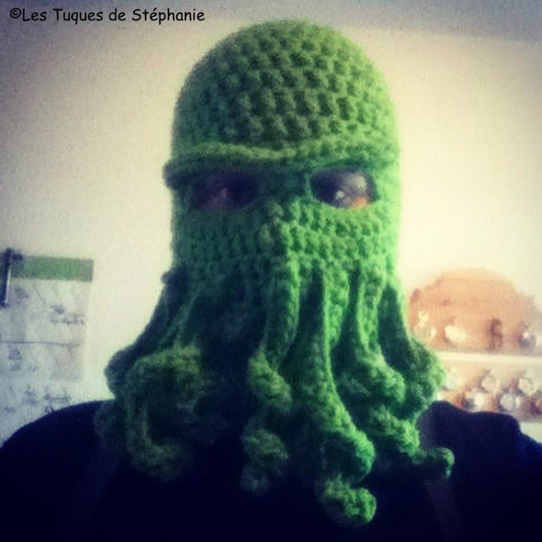 Crocheted Cthulhu Balaclava CUSTOM, Sea Monster Hat HP Lovecraft ...