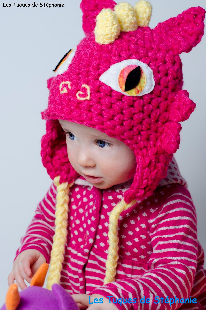 PATRON tuque dragon au crochet, patron au crochet d'un magnifique ...