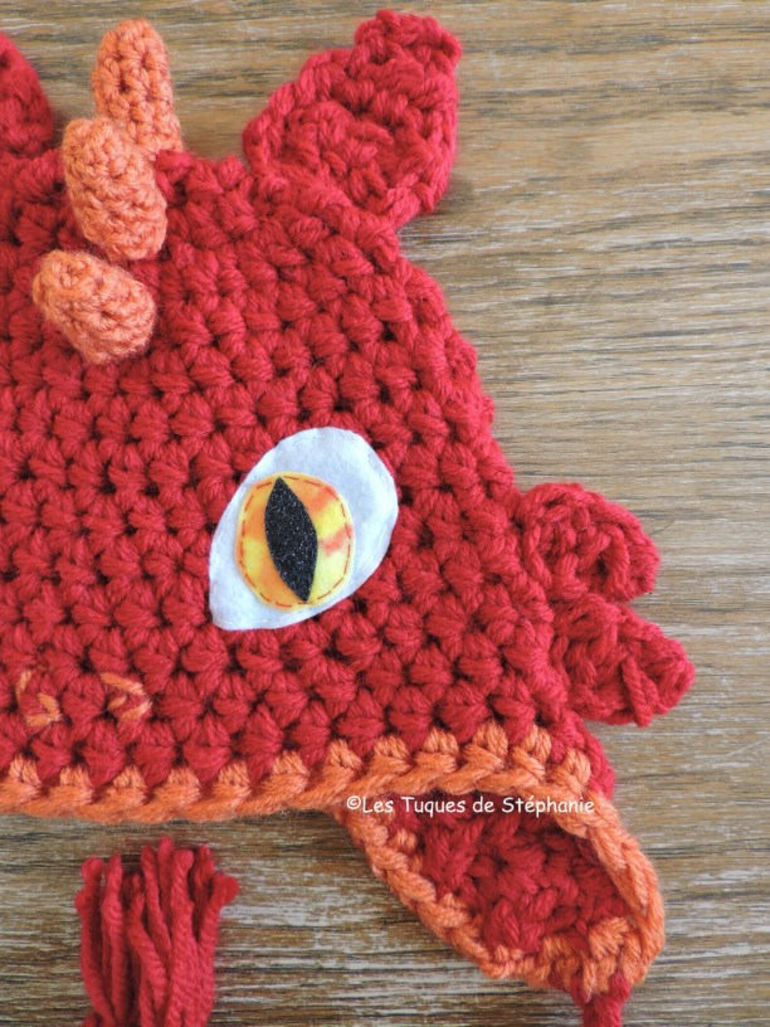 Crocheted Dragon hat LINED white fleece CUSTOM earflap hat | Etsy