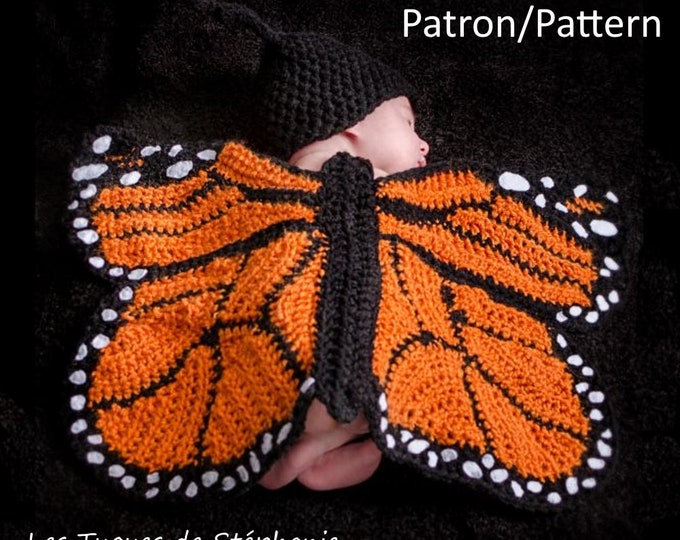 Crochet PATTERN Monarch Butterfly for New Born, Monarch Butterfly Wings ...