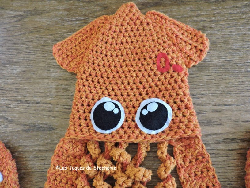 Crochet PATTERN Squid Scoodie, Hat Scarf Mittens, Squid Crochet Pattern ...