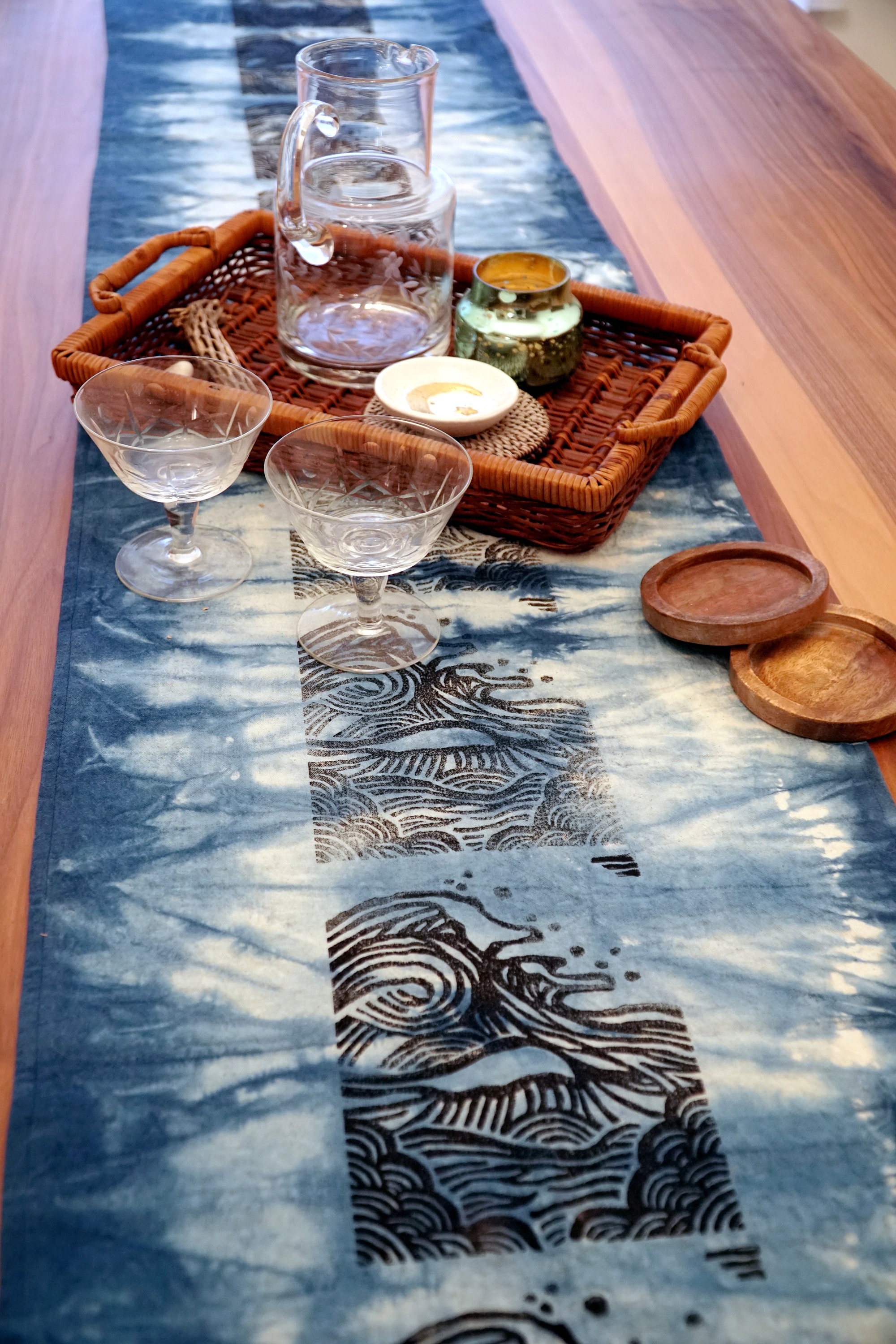 Premium Table Runner, Hand Made Table Runner, Tie Dye Table Runner ...
