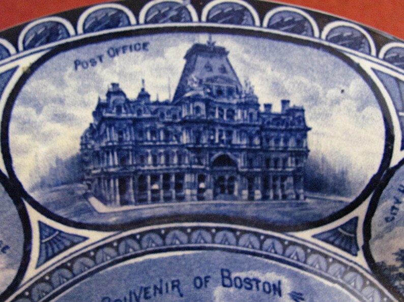 Antique Boston Massachusetts Flow Blue Plate Made in - Etsy
