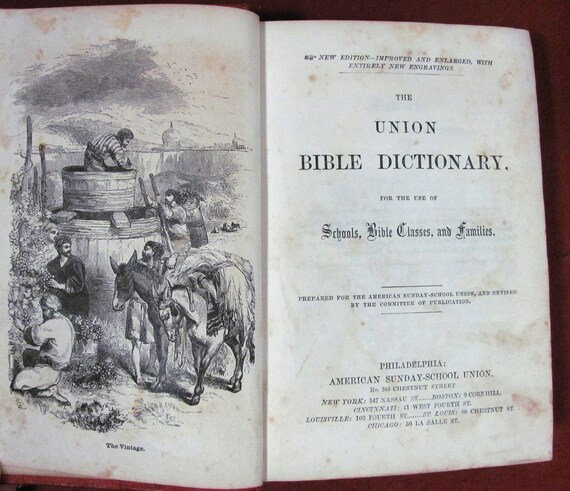 The Union Bible Dictionary Published 1855 American Sunday - Etsy