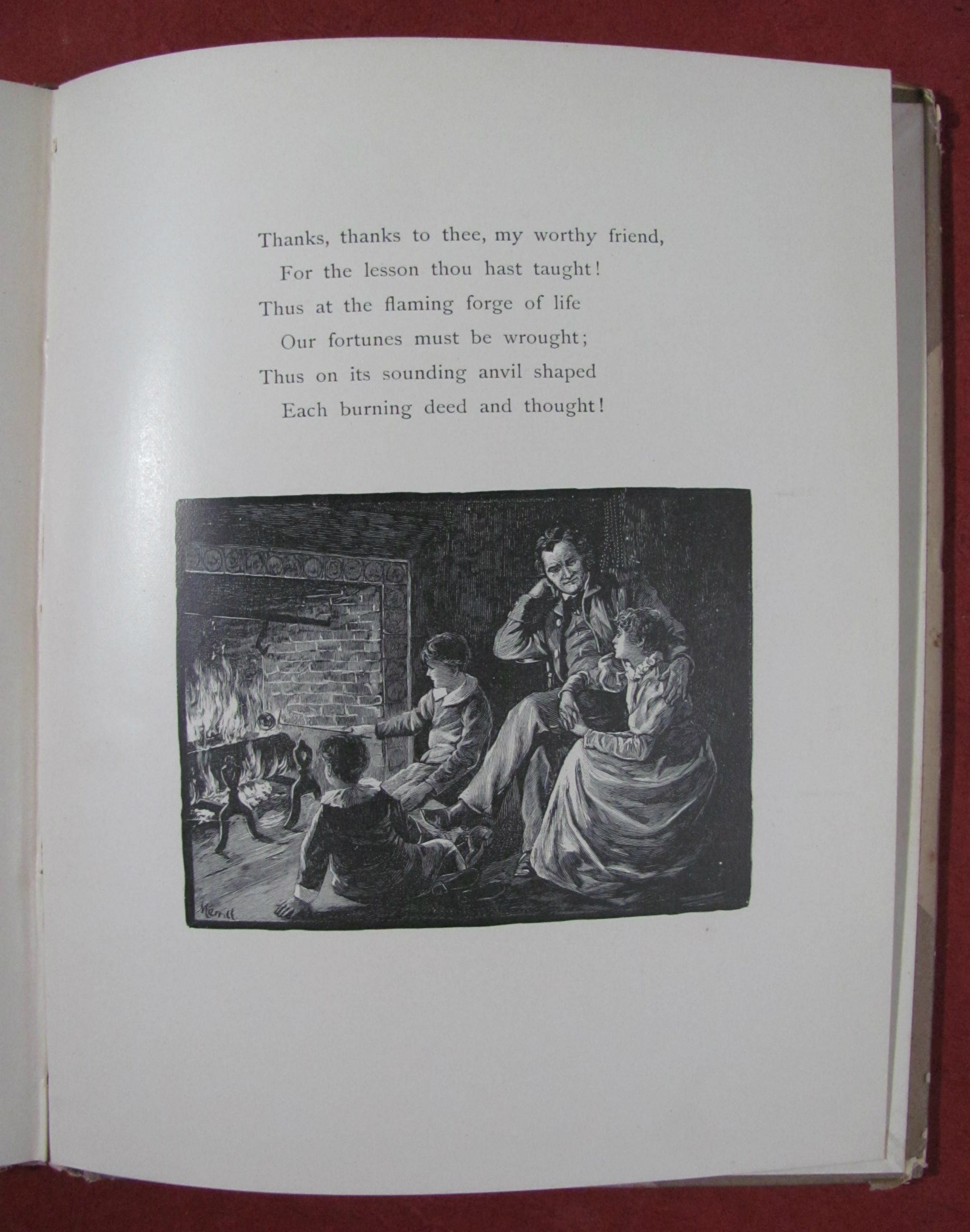 The Village Blacksmith by Henry Wadsworth Longfellow Black & | Etsy